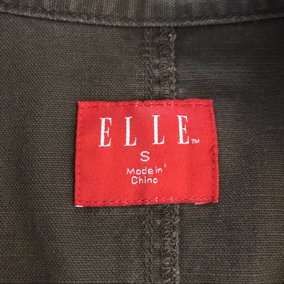 Elle | Jackets & Coats | Elle Olive Green Twill Jacket Size Small ...